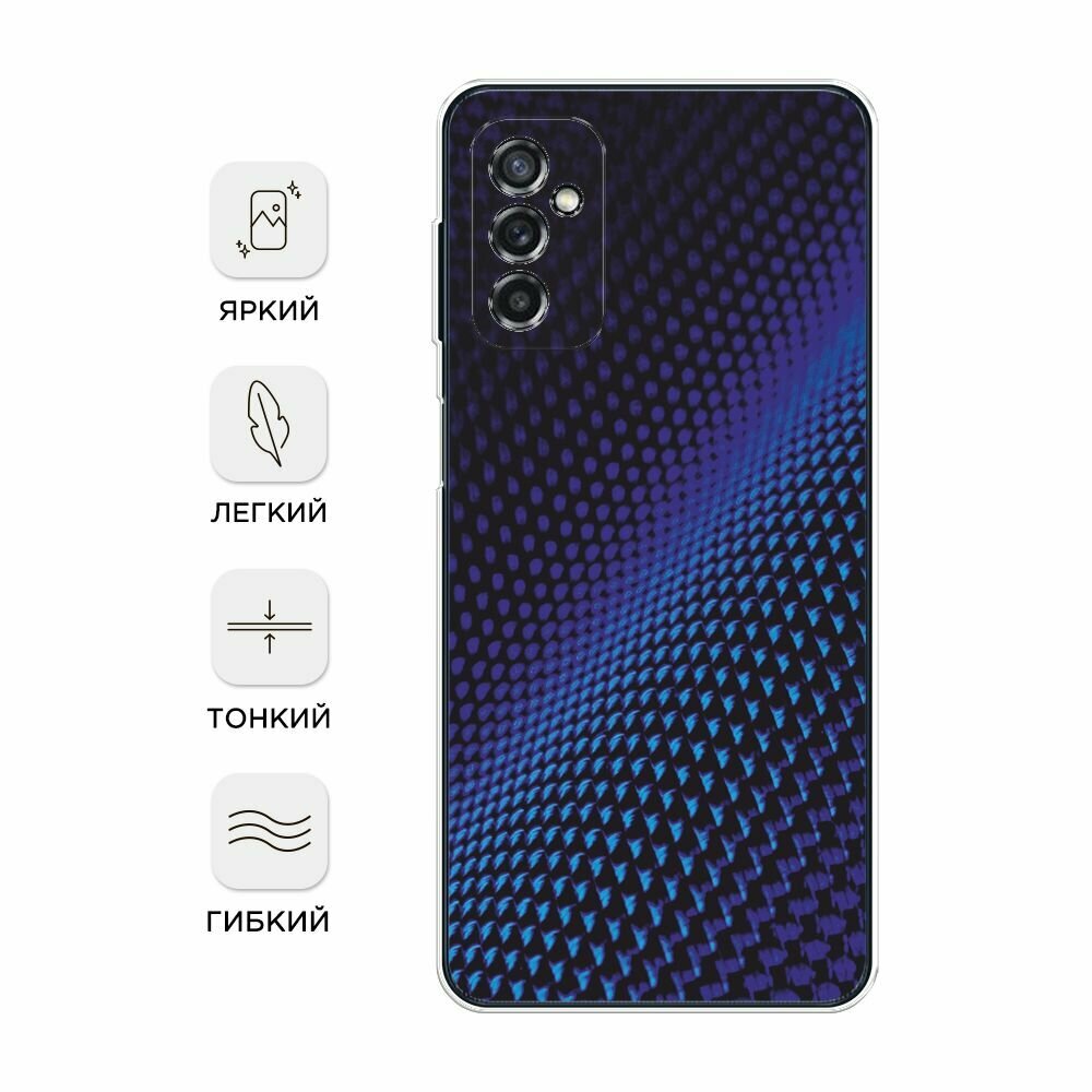 Чехол на Samsung Galaxy M52 / Самсунг Галакси M52 с принтом "Синий карбон" — фото 1