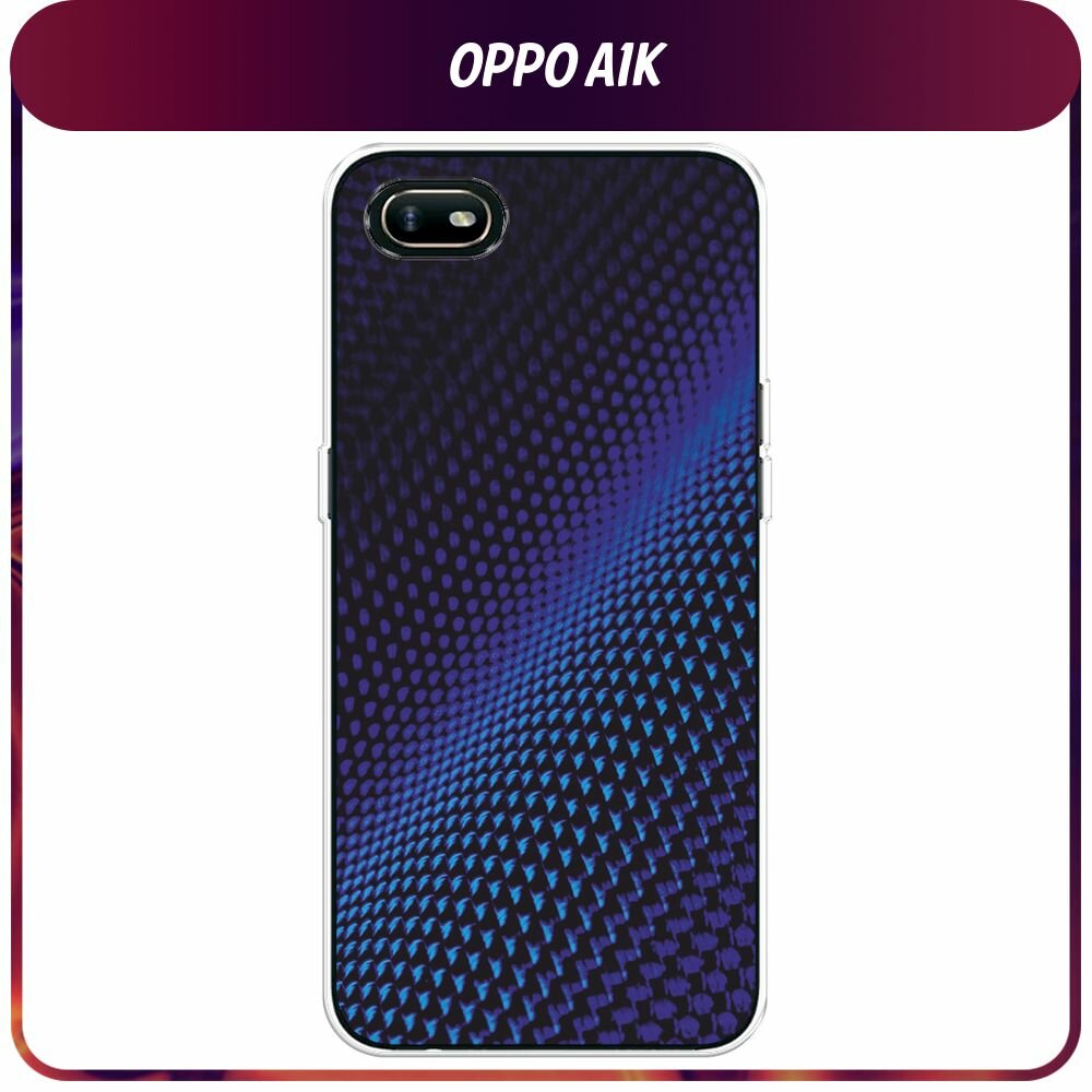 Силиконовый чехол на Oppo A1k / Оппо А1к с принтом "Синий карбон"