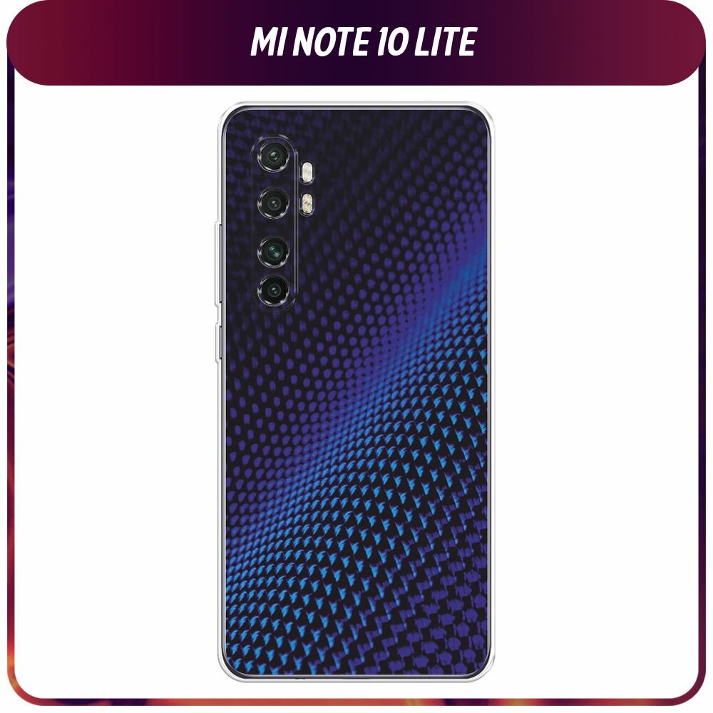 Чехол на Xiaomi Mi Note 10 lite / Сяоми Ми Нот 10 лайт с принтом "Синий карбон"
