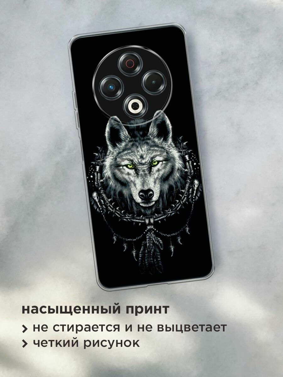 Чехол на Tecno Spark 30 / Текно Спарк 30 с принтом "Волк оберег" — фото 1