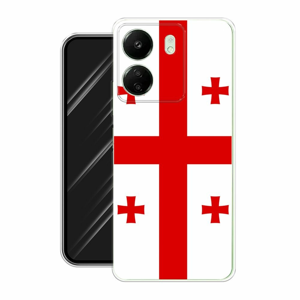 Чехол на Xiaomi Redmi 13C/Poco C65 / Сяоми Редми 13C/Поко С65 с принтом "Флаг Грузии" — фото 1