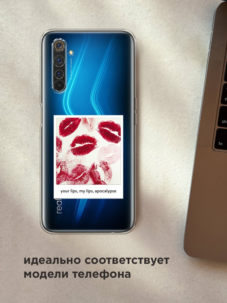 Чехол на Realme 6 Pro / Реалми 6 Про с принтом "Полароид губы 2" — фото 1