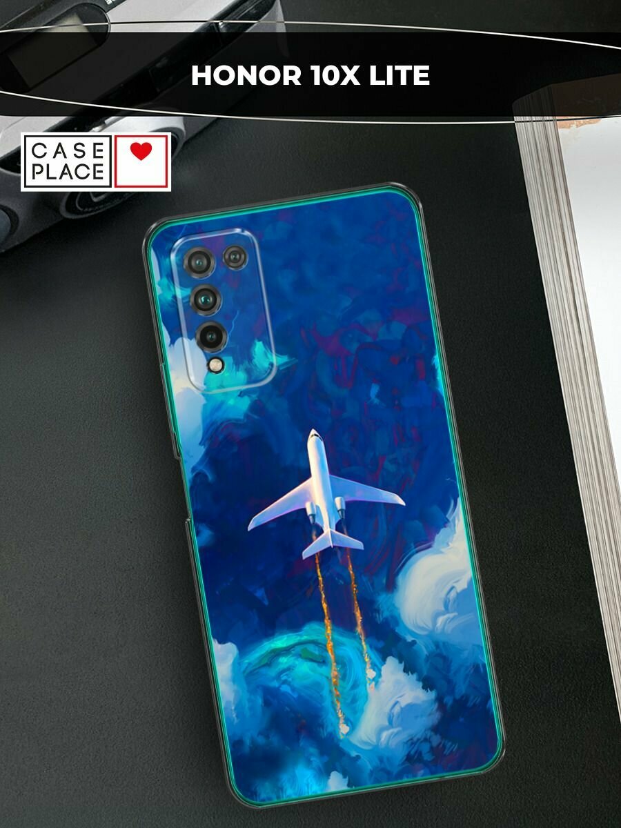 Чехол на Honor 10X Lite / Хонор 10X Лайт с принтом "Самолет картина"