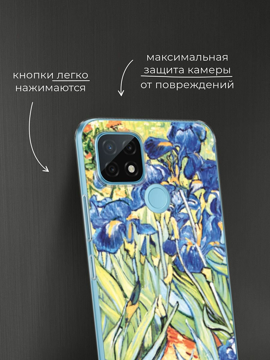 Силиконовый чехол на Realme C21 / Реалми С21 с принтом "Ирисы Ван Гог" — фото 1