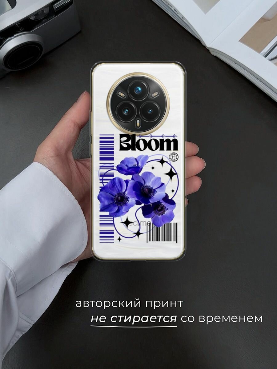 Чехол на Realme 14 Pro+ / Реалми 14 Про+ с принтом "Завораживающие анемоны", прозрачный — фото 1