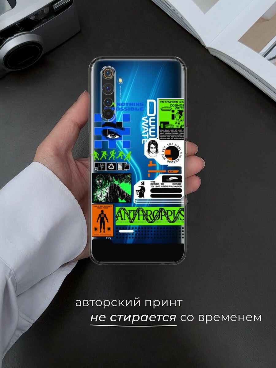 Чехол на Realme 6 Pro / Реалми 6 Про с принтом "Nothing impossible", прозрачный — фото 1