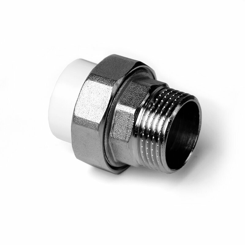 Муфта разъемная PRO AQUA 20x1-2" НР. полипропиленовая PPR, американка, белая