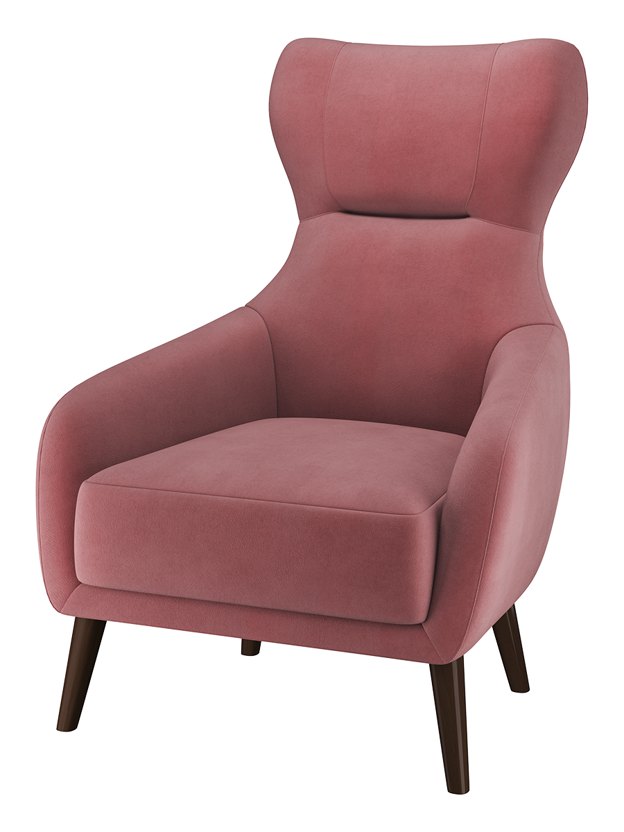 Кресло EXTRASOFT-1, 750х730х1030, темный орех темно-розовый MUCHIO 09