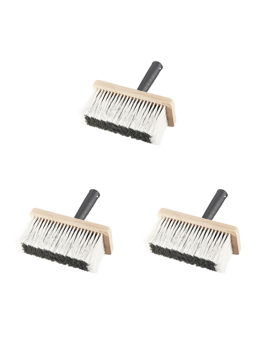 Кисть малярная макловица искусственная щетина пластиковая ручка 180х80 мм для обойного клея и грунтов на водной основе (3 шт.)