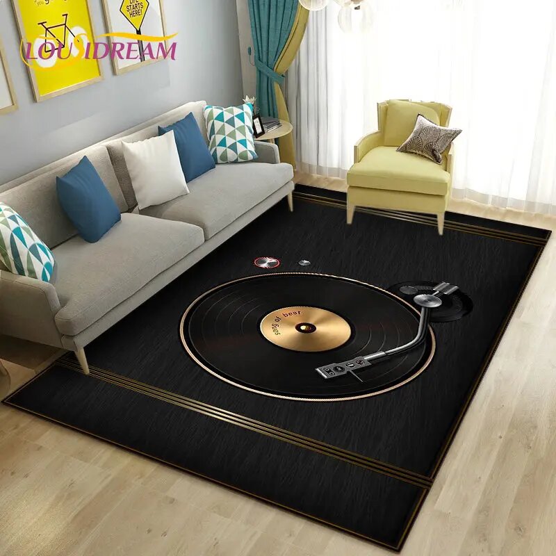 Коврик с изображением виниловых пластинок, размеры и цвет в ассортименте