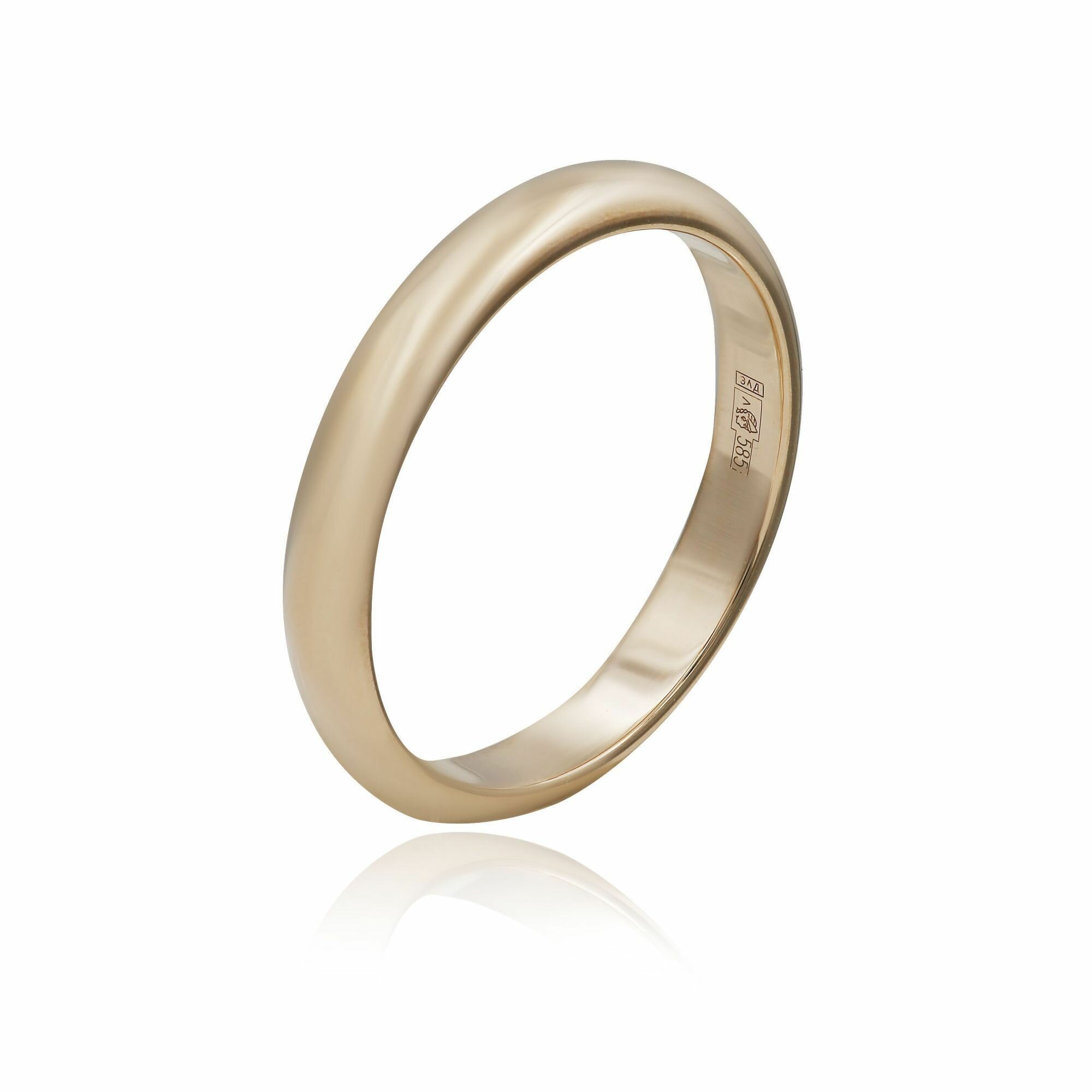Кольцо обручальное, красное золото, 585 проба