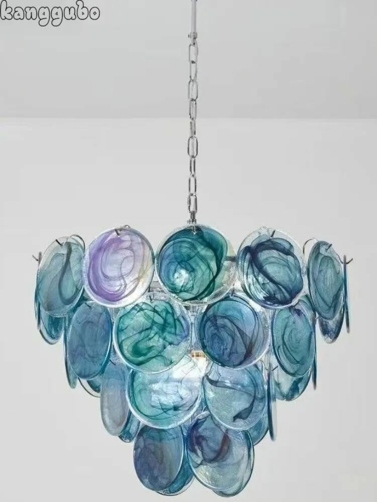 Итальянская муранская люстра из витражного стекла ручной работы