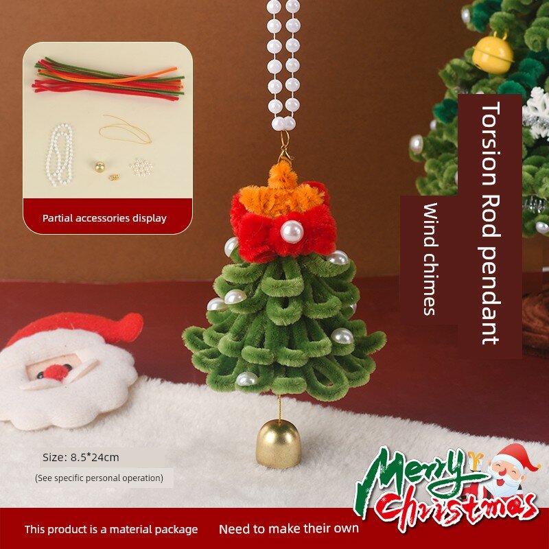 Рождественский венок ручной работы, украшения «сделай сам», детские маленькие подарки, поворотная палка, чтобы сделать