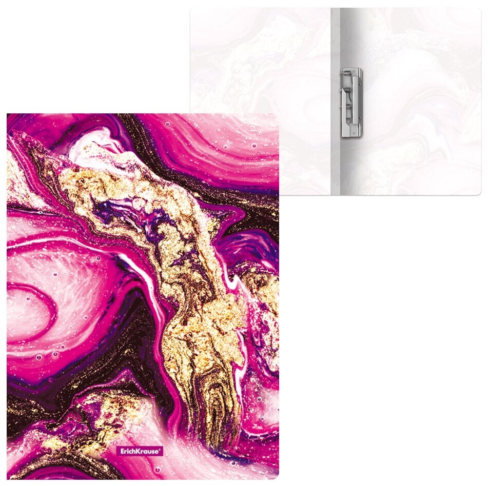 Папка с боковым зажимом пластиковая Erich Krause® Marble Amethyst, А4 52768, 2 шт.