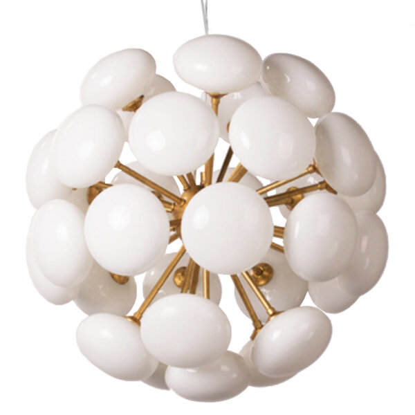 Подвесная люстра Mid-Century Sputnik Milk Glass Chandelier