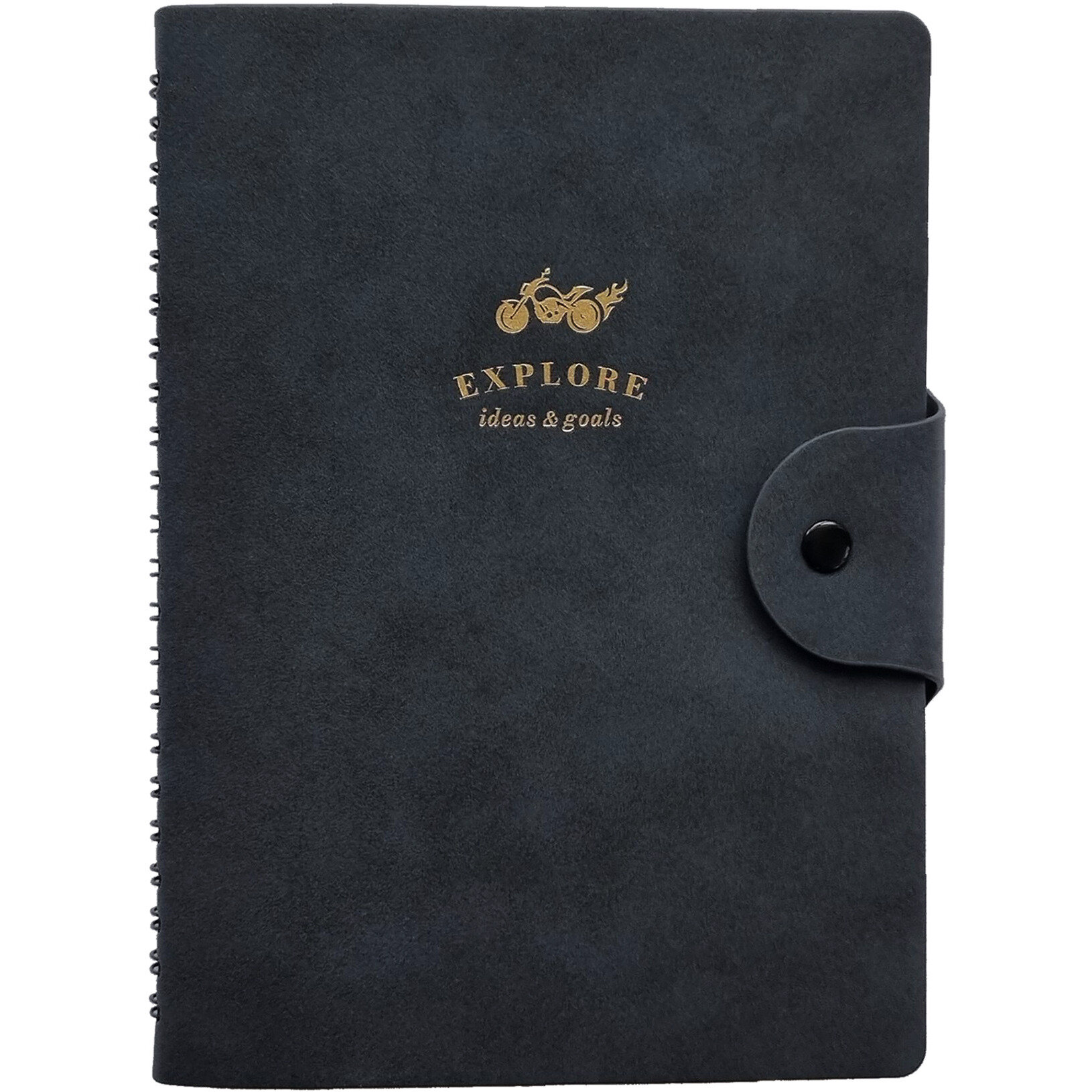 Бизнес-тетрадь Infolio, 140x200 мм, 192 стр, мягкий переплет, полускрытая спираль, клетка, Explore, синий