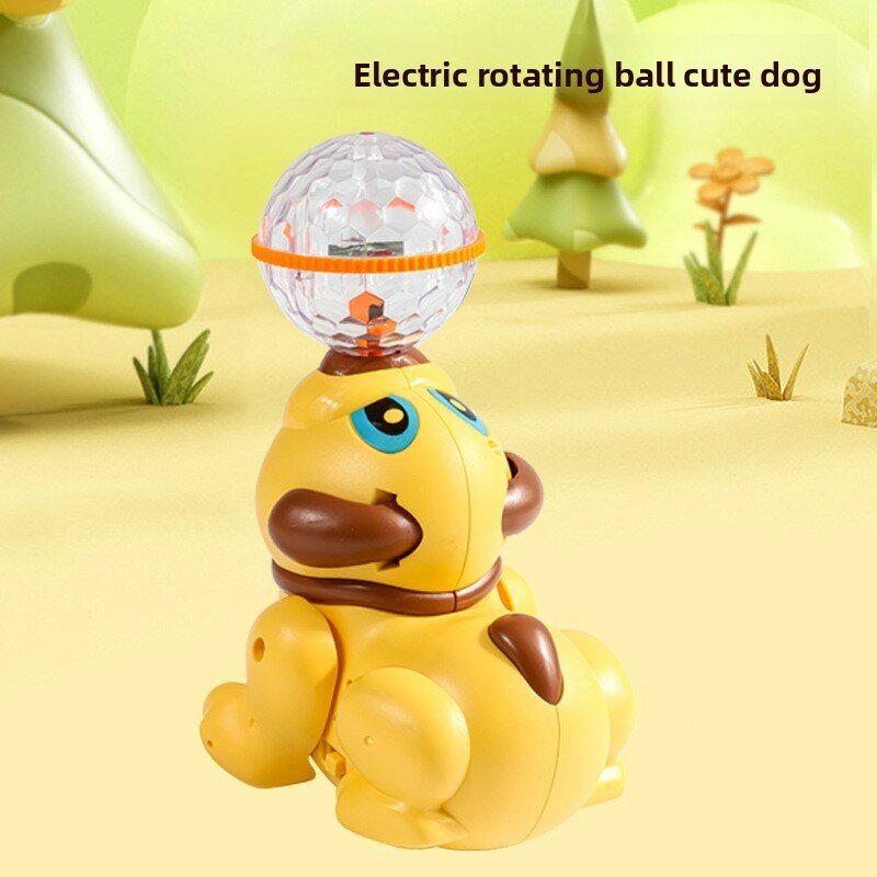 Kids plastic sea lion splashing top ball with light effects for toddler entertainment and parent interaction, yellow dog