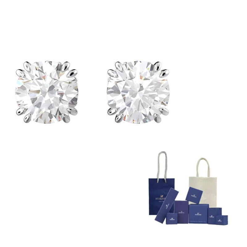 Серьги пусеты, кристаллы Swarovski