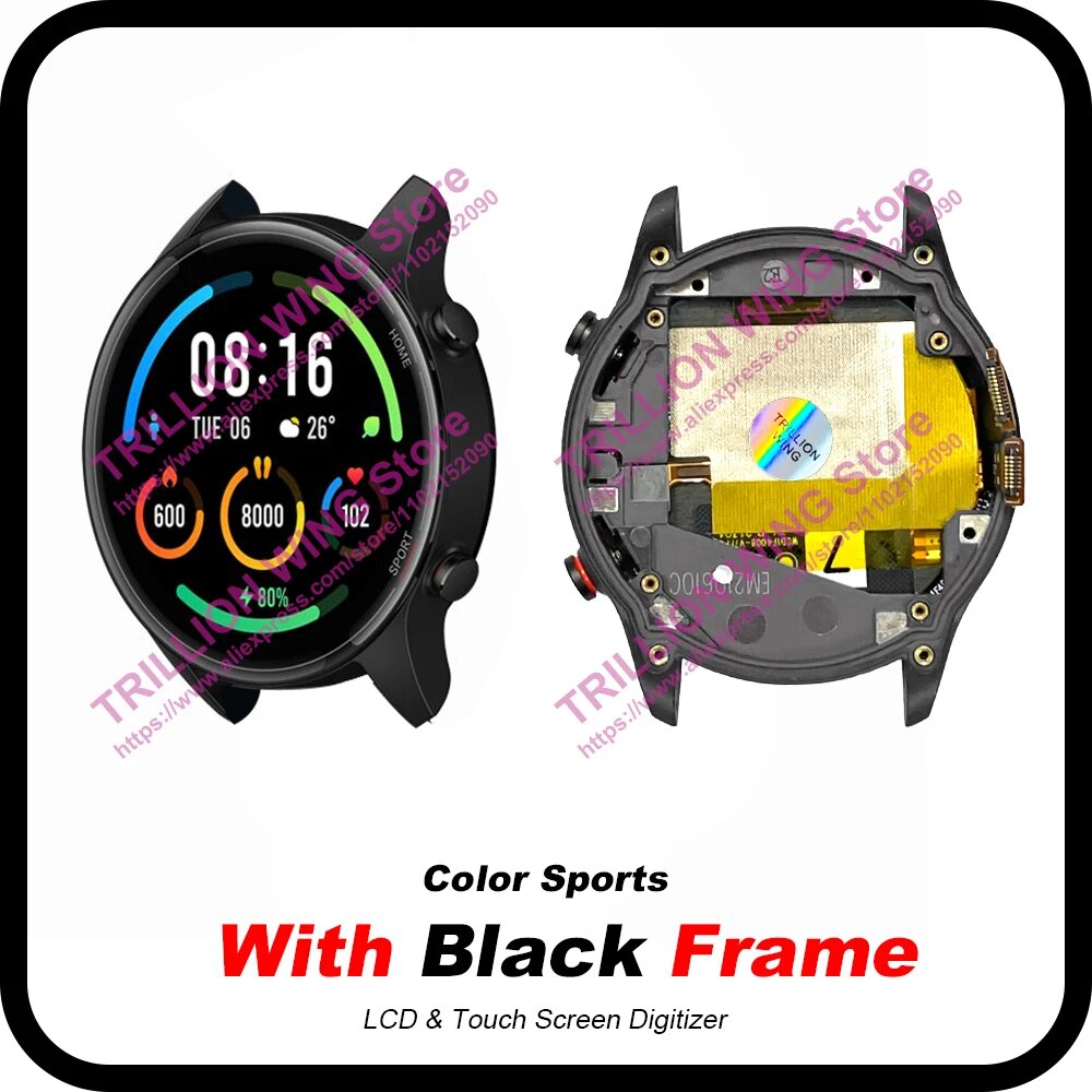 Оригинальный цветной спортивный ЖК-дисплей для Xiaomi Mi, сенсорный экран, дигитайзер в сборе, Замена ЖК-дисплея XMWTCL02 с рамкой