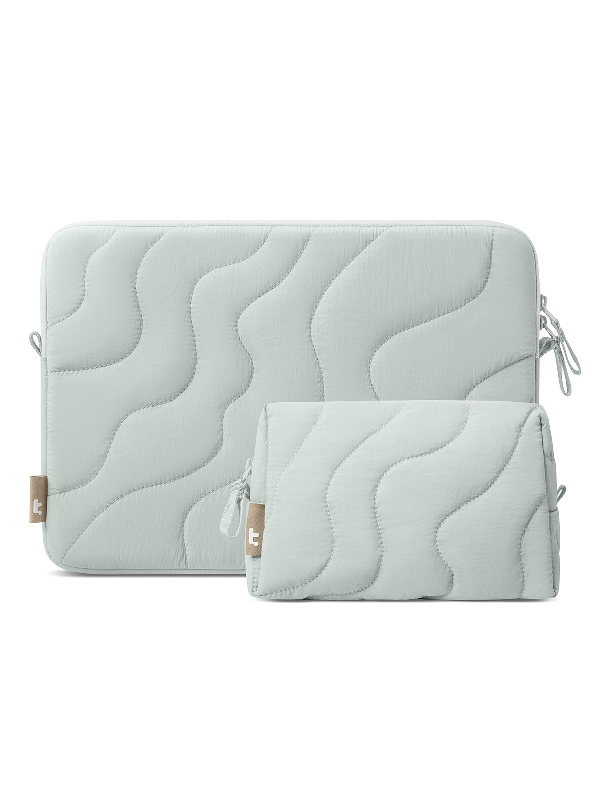 Tomtoc чехол-папка для ноутбука 14", Laptop Terra-A27 Sleeve Kit, с сумкой для аксессуаров 2в1, голубой