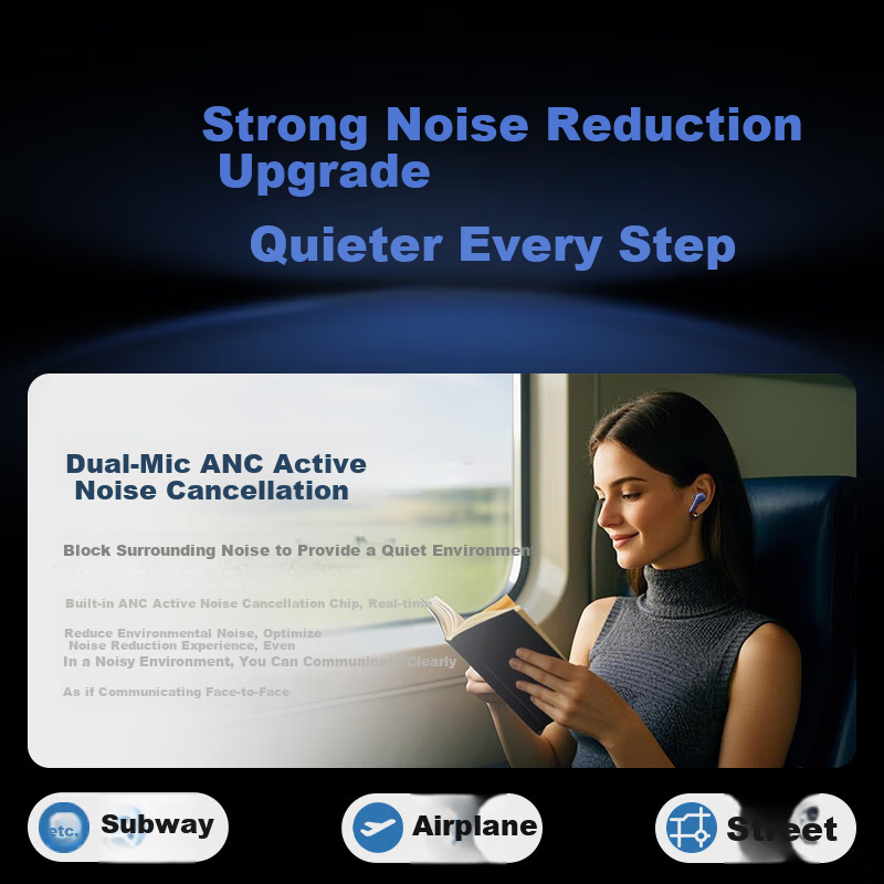 Aigo Bluetooth In-Ear Earphones with Immersive Sound, Active Noise Cancellation, Ultra-long Battery Life of 64 Hours, Low Latency for Gaming, TU01A Crystal White, Music Headphones