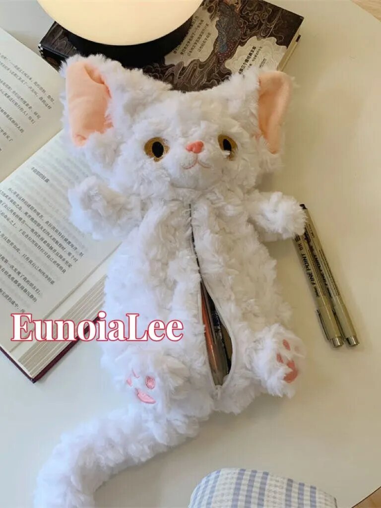 EunoiaLee школьный пенал для девочек, подходит для карандашей и кистей, cat Кукольная сумка.