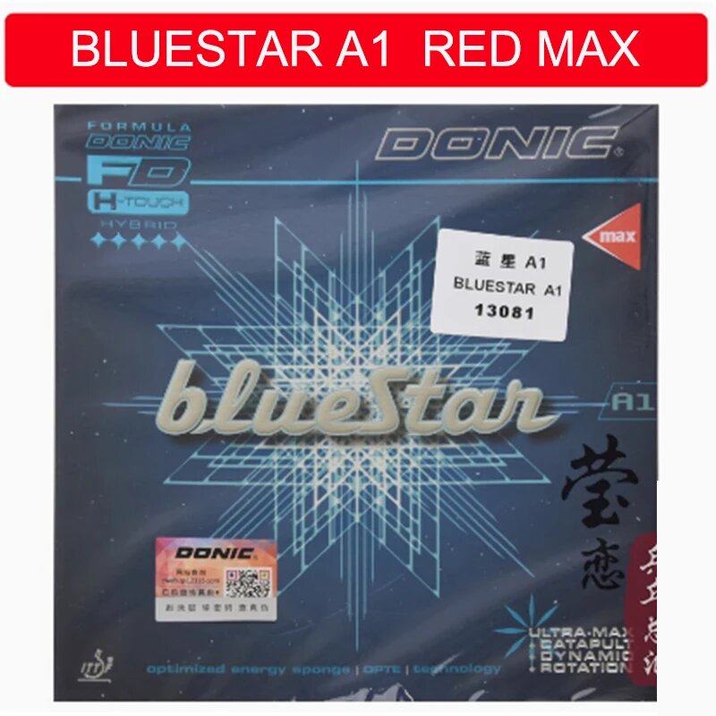 Donic-BLUESTAR резина для настольного тенниса A1 A2 Синий, A1 red