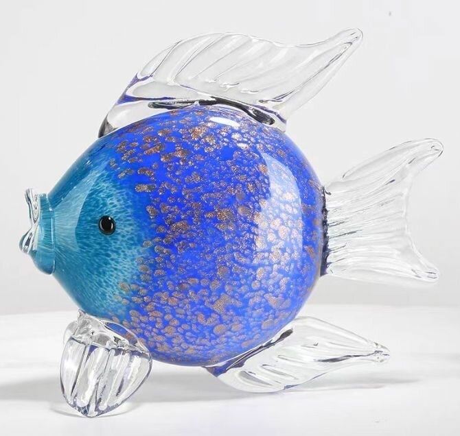 Статуи из стеклянной рыбы 20 * 18 * 8.5CM