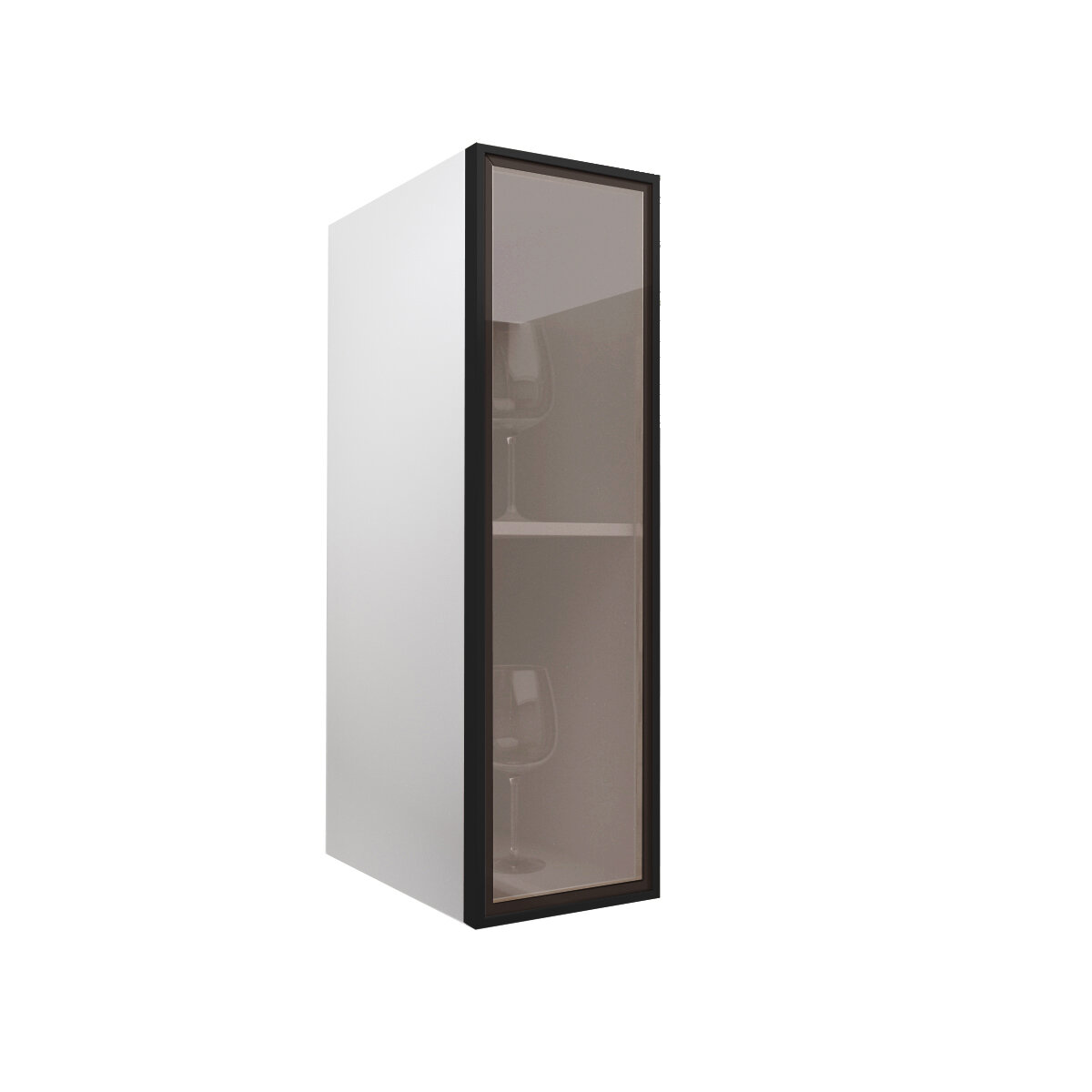 Фасад из алюминиевого профиля со стеклом Aluminum Glass 20х70см, черный анод/бронза