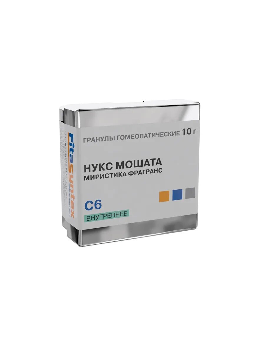 Нукс мошата С6, гранулы гомеопатические моно, 10 грамм , Фитасинтекс