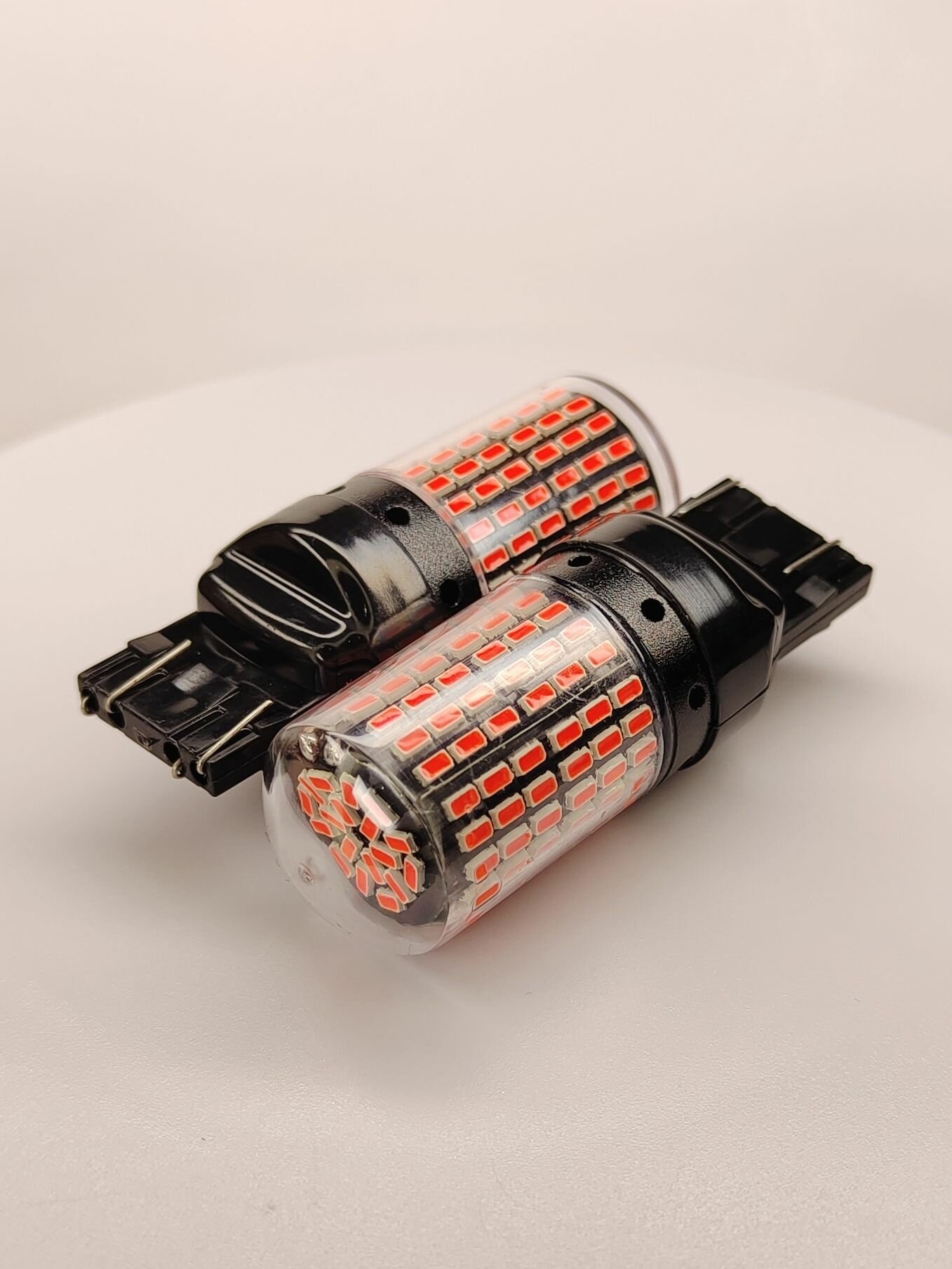 Красные WR21/5W LED T20 7443 12-24V лампы 144SMD 3014 для автомобилей мототехники грузовиков, 2шт