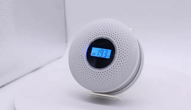 Датчик угарного газа - Сигнализатор измеритель CO - для обнаружения утечки - Детектор дыма с сиреной-синий