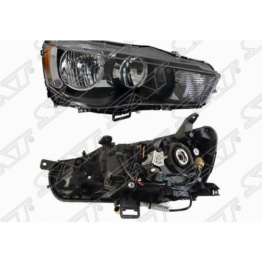 Фара Mitsubishi Outlander 09-12 (Справа/ Галоген/ С электрокорректором) от официального дистрибьютора, SAT, артикул ST21411R1R