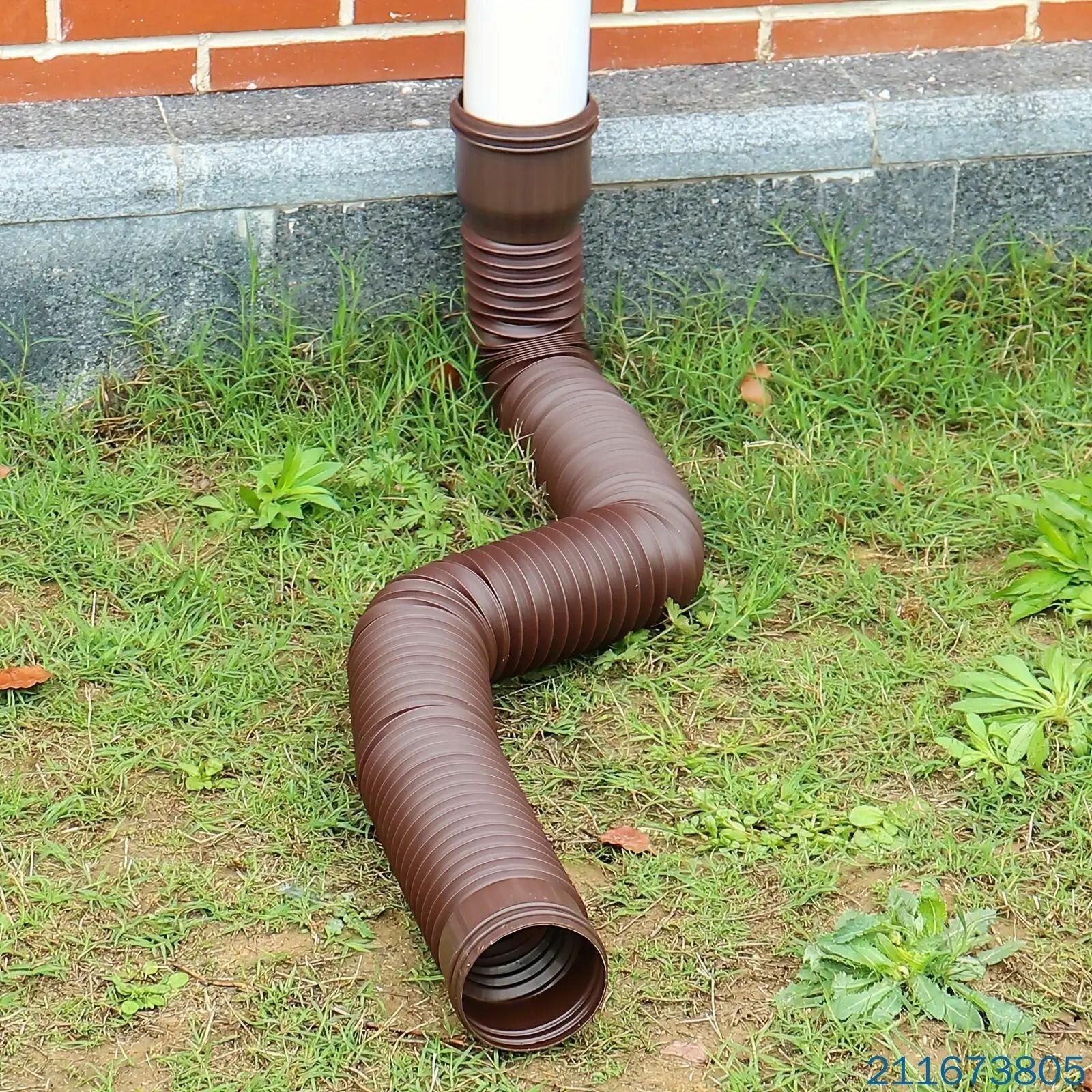 1 пластиковая дренажная удлинительная труба с круговым соединителем - подходит для дренажа или удлинения гибких трубопроводных систем