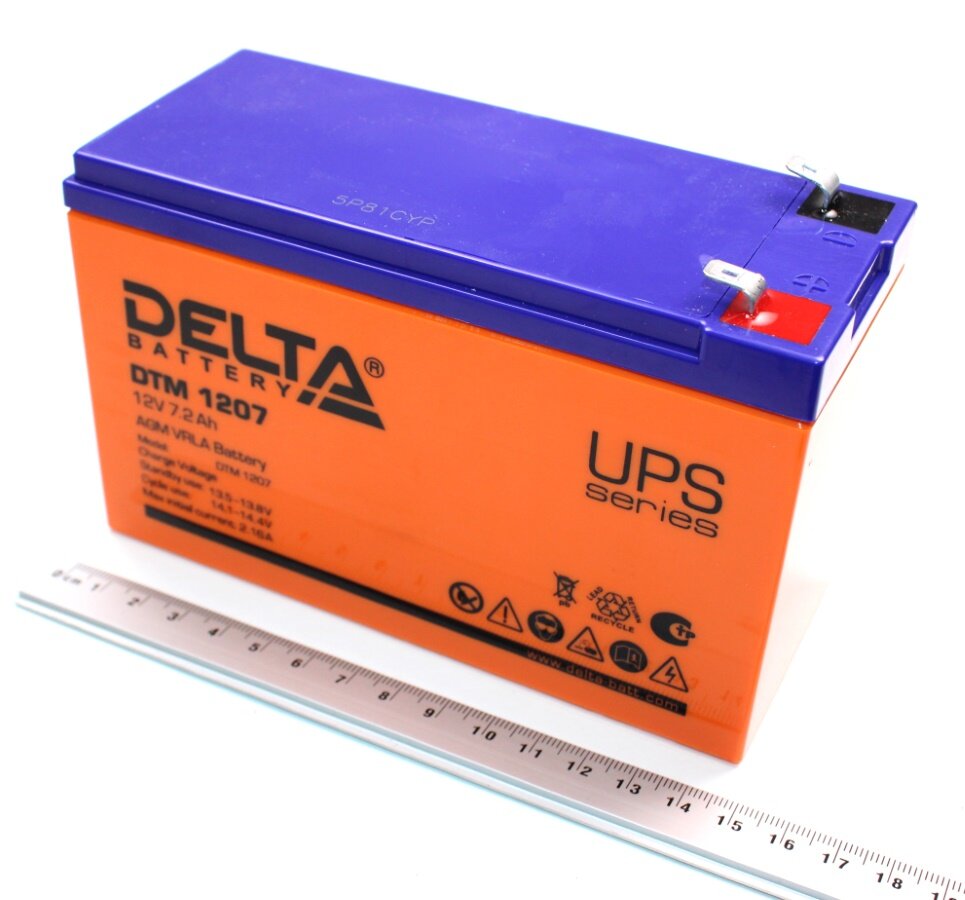 Аккумулятор 12В 7,2А·ч (Delta DTM 1207) AGM