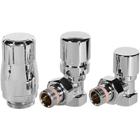 Комплект клапанов Stout термостатических Design хром, угловой 1/2