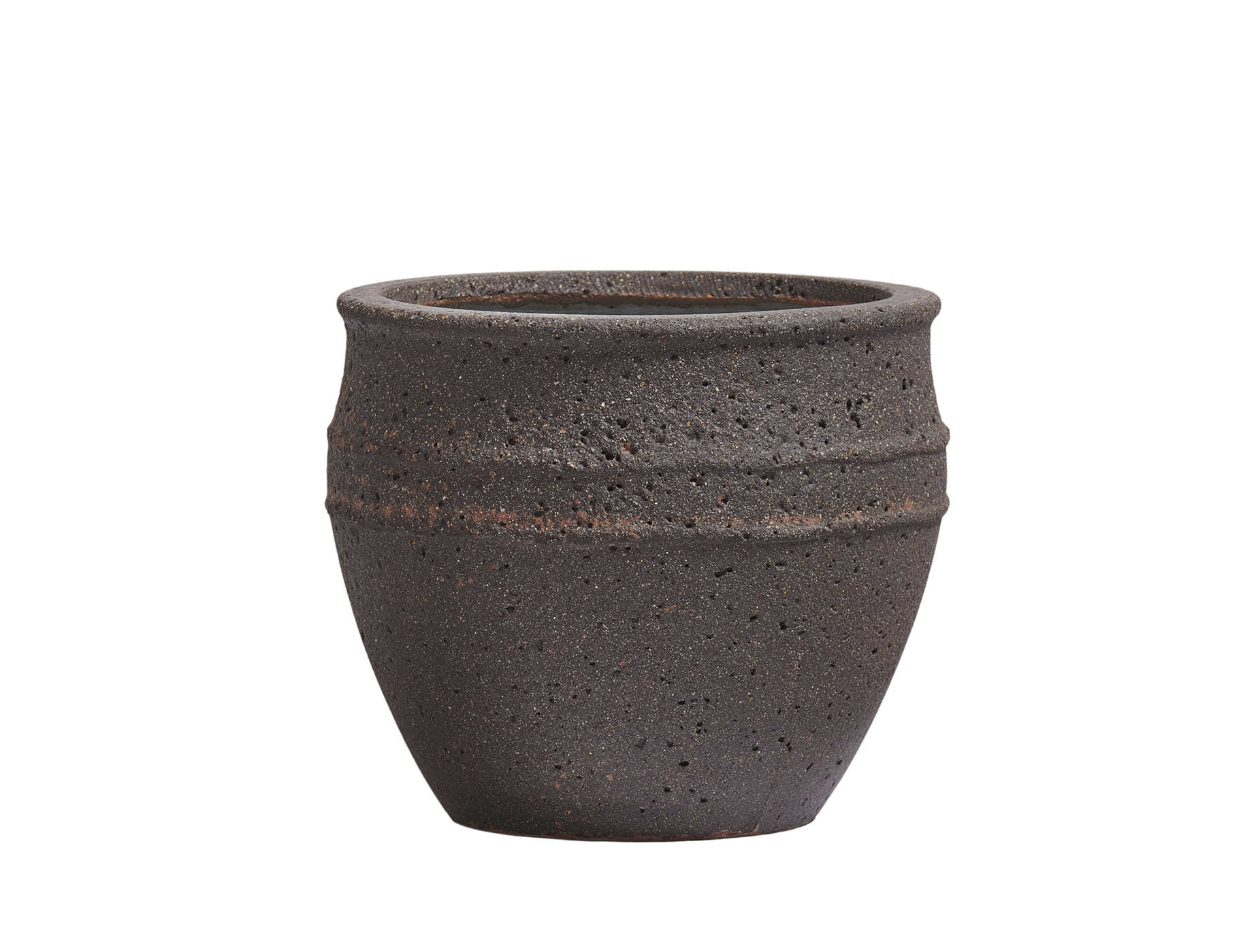 41.110-24-0067-BLCK-41 Кашпо Treez Ergo Nero Чаша Чёрный туф в-33 см, д-41 см