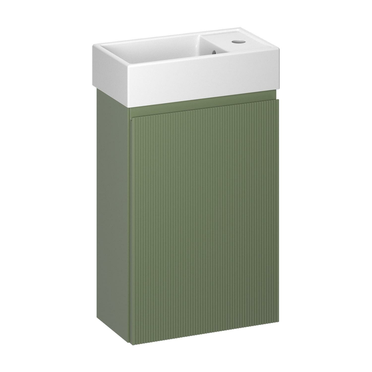 Тумба с раковиной Wellsee WC Area 40 R 221805001 подвесная цвет Зеленый матовый