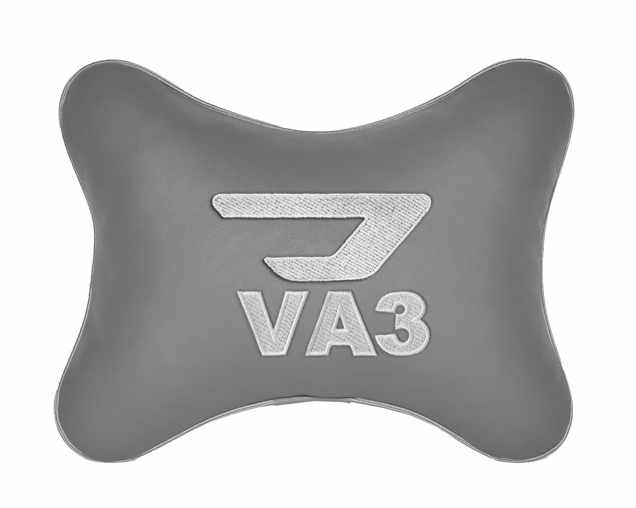 Подушка на подголовник серая экокожа JETTA VA3