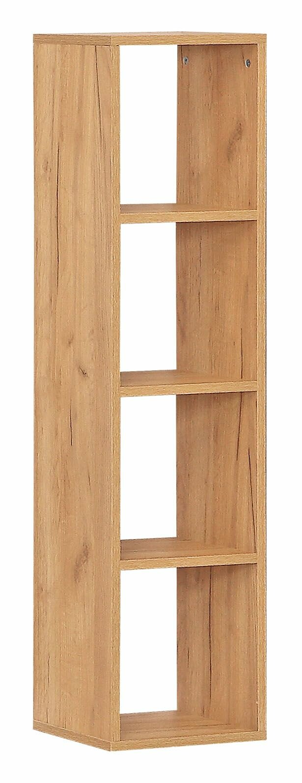 Уютная среда Стеллаж деревянный из 4 полок, полка напольная для книг и игрушек, перегородка для зонирования, цвет дуб