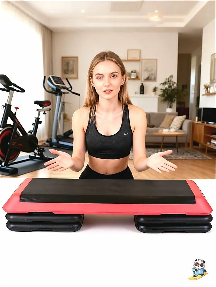 Платформа для фитнеса,3-уровневая, размер 110х41х(10-20) см, регулируемая, степ платформа для фитнеса, для силовых и кардио упражнений