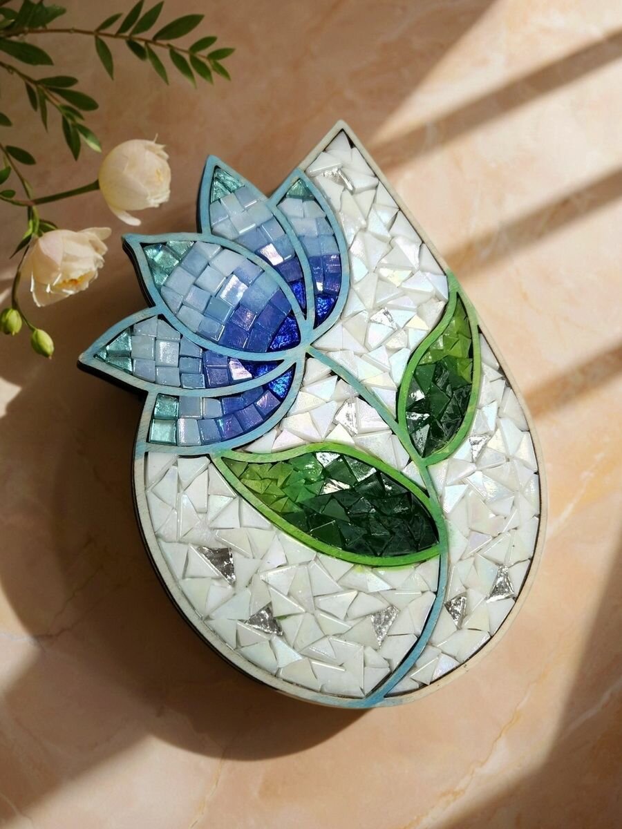 Набор для творчества стеклянная мозаика Цветок Колокольчик 19 см