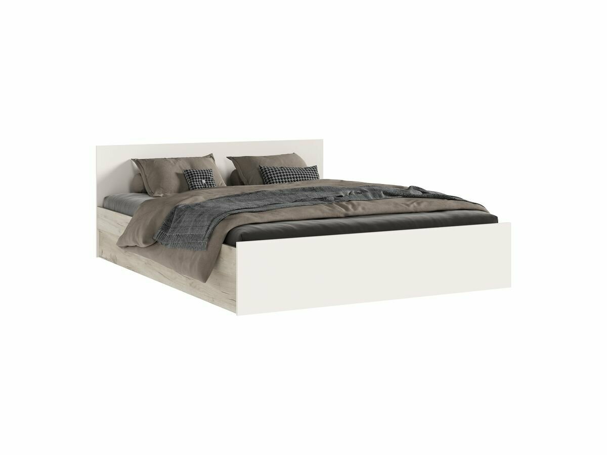 Бася Кровать 1,6м (Кашемир, Дуб Крафт серый)