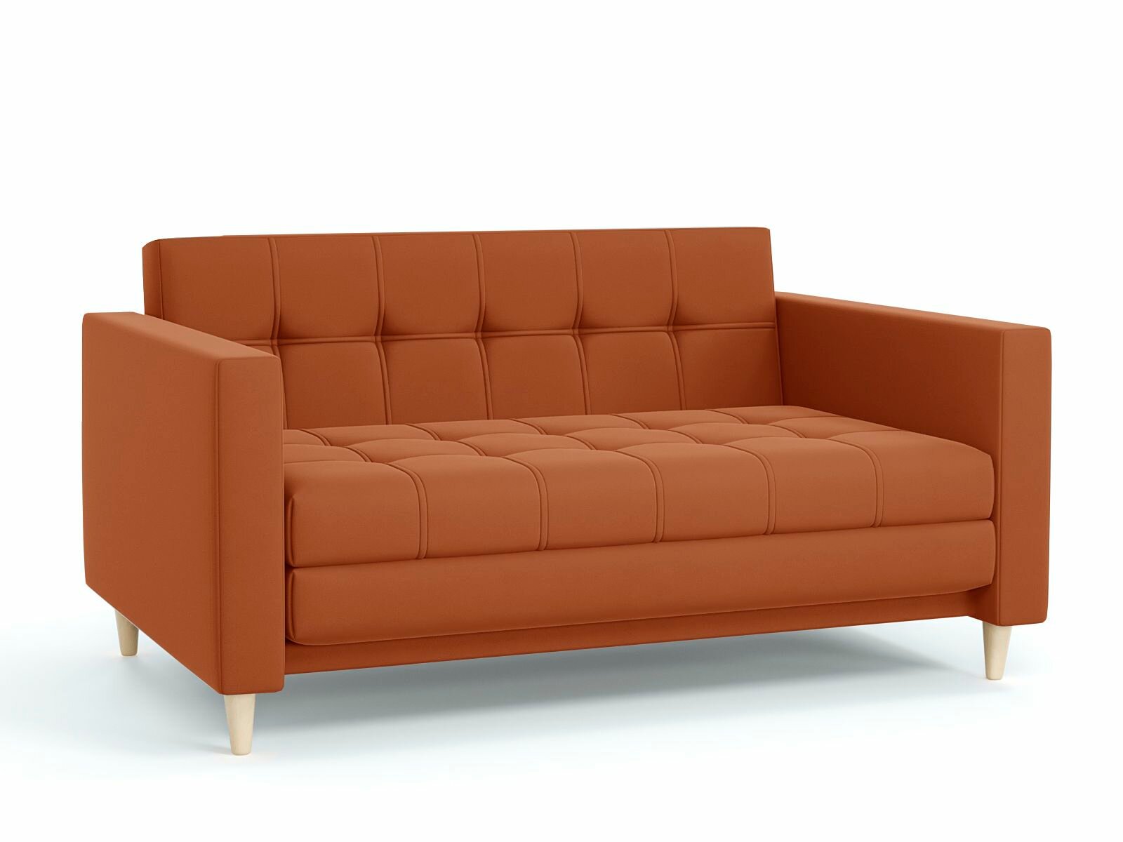 Диван - кровать Квадро, трехсекционная еврокнижка, 160*85*85, велюр Зара Мандарин 39