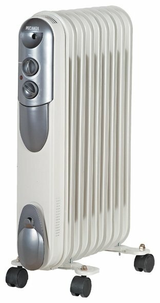 Масляный радиатор Ресанта "ОМПТ-9Н", 2000Вт, для быстрого и равномерного нагрева помещения
