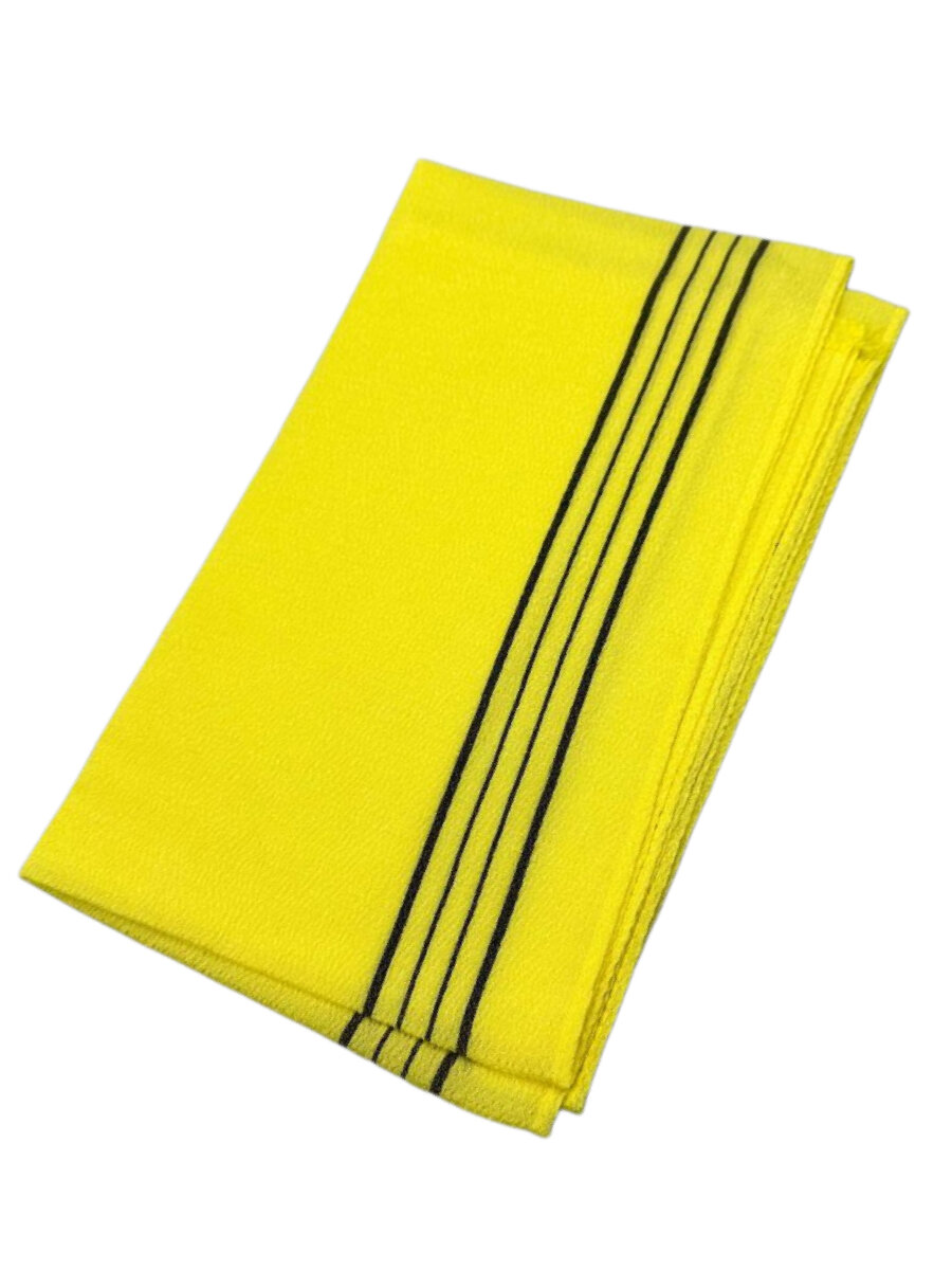Bath Towel Мочалка-полотенце для душа с пилинг-эффектом / Long Exfoliating Towel, желтый