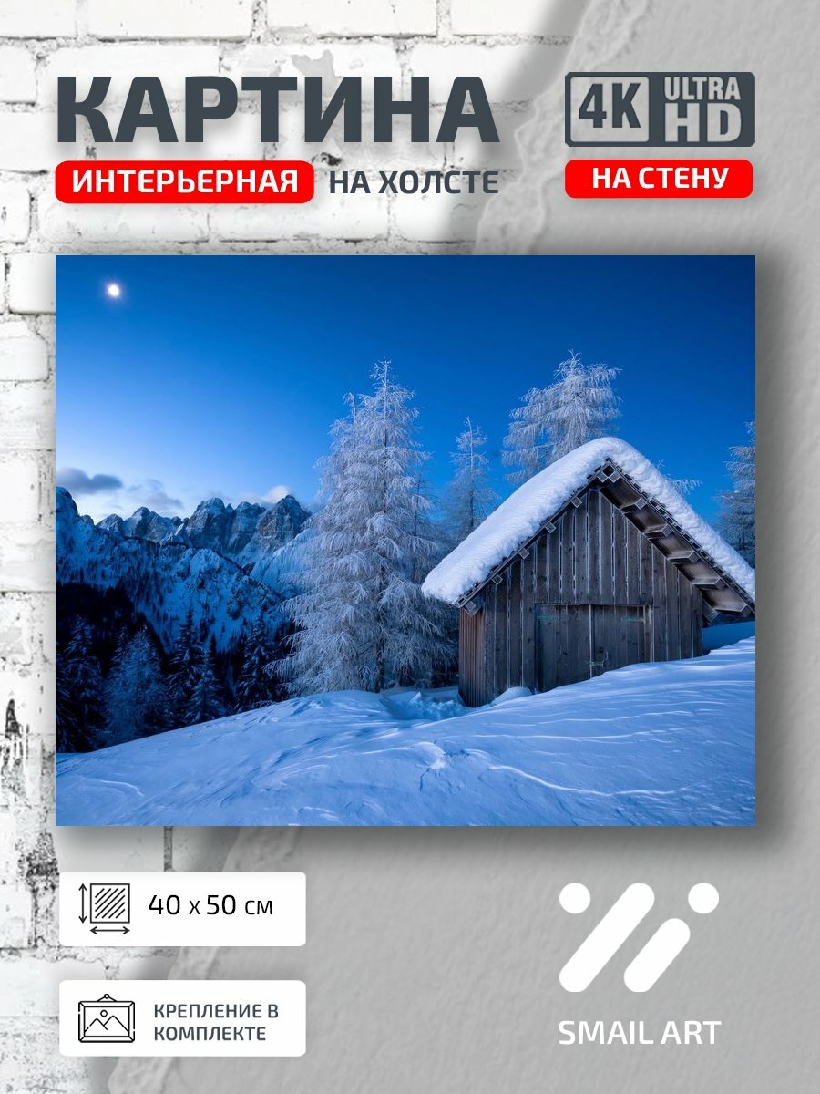 Картина на холсте интерьерная 40 на 50 на стену Горы Landscape для кабинета пейзаж интерьер