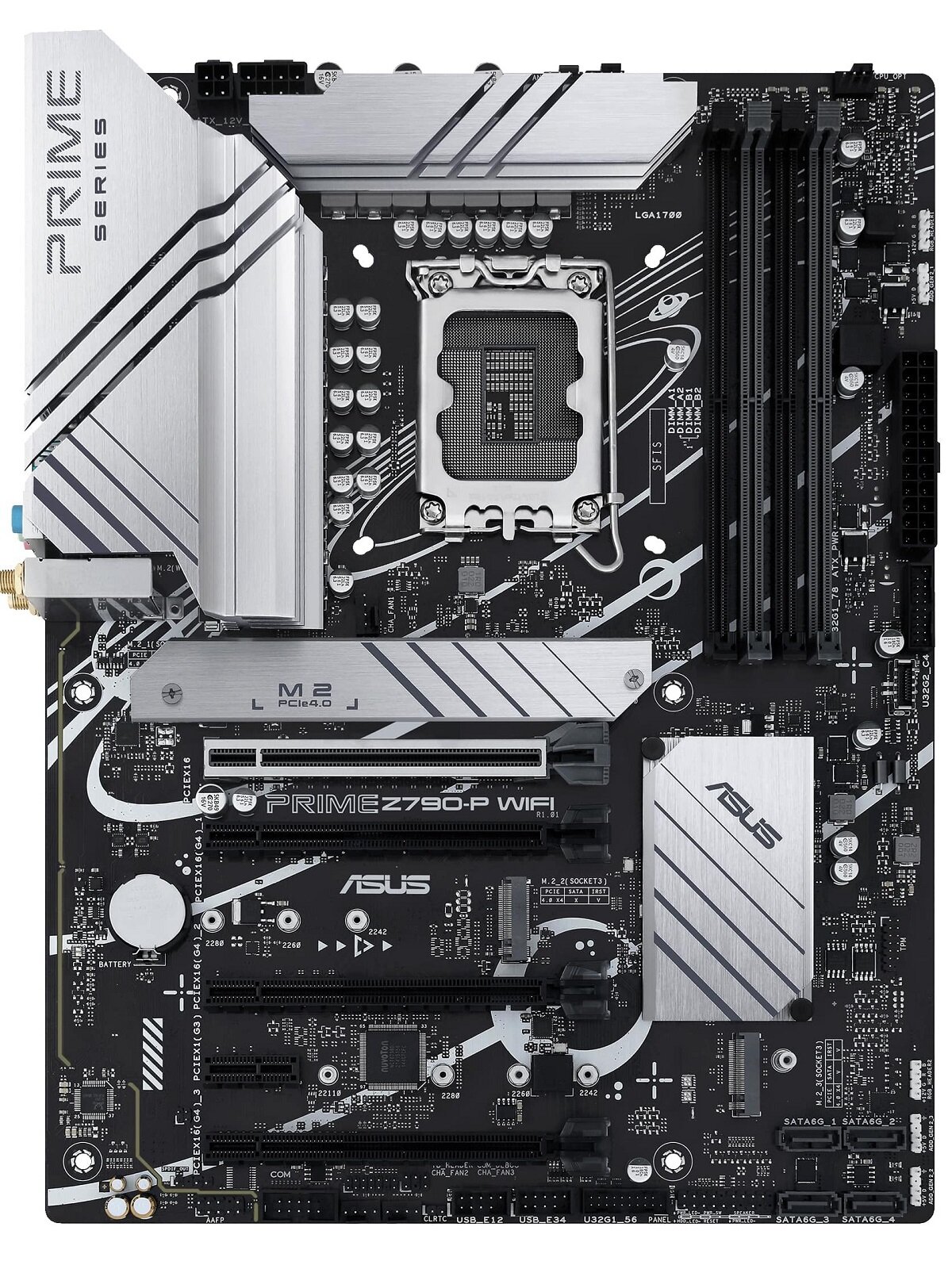 Материнская плата ASUS PRIME Z790-P WiFi (ATX, Z790, 4хDDR5, 3хM.2, 5хPCIe, 1хHDMI, 1хDisplayPort)