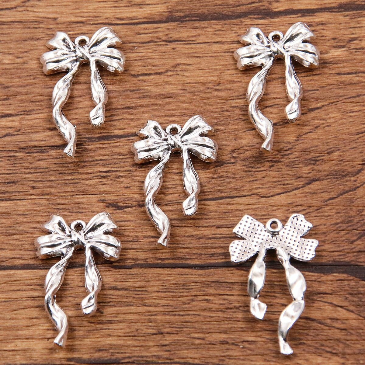 Ювелирный подвес-бант из цинкового сплава, гальваническое покрытие, простой стиль, упаковка 10 шт, ручной инструмент для бижутерии и DIY украшений
