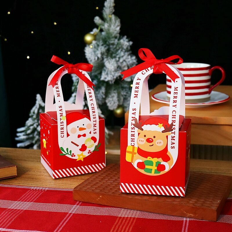 Подарочная коробка с яблоком в канун Рождественский подарок Apple Box Украшение Конфеты Маленький подарок Пинг Упаковка